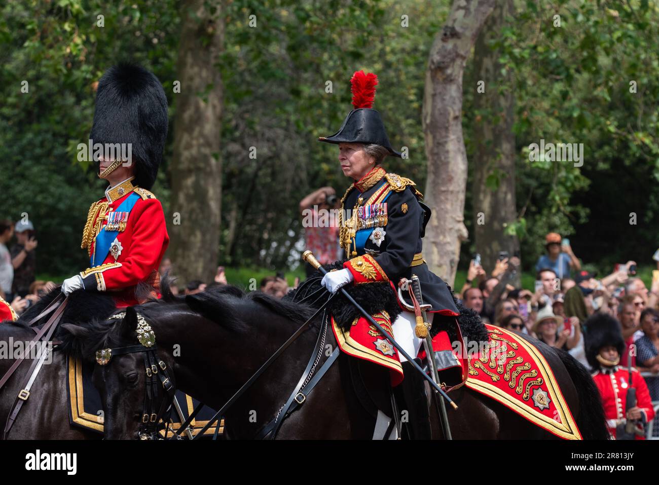 Anne, Princess Royal with Prince Edward, Duke of Edinburgh at Trooping ...