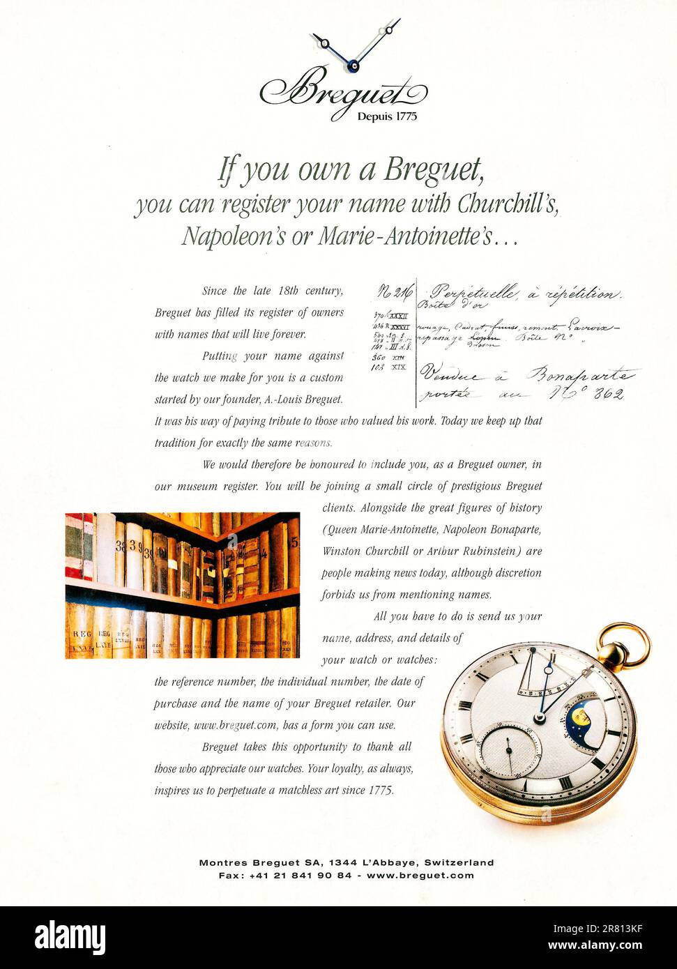 Breguet advert hi-res stock photography and images - Alamy