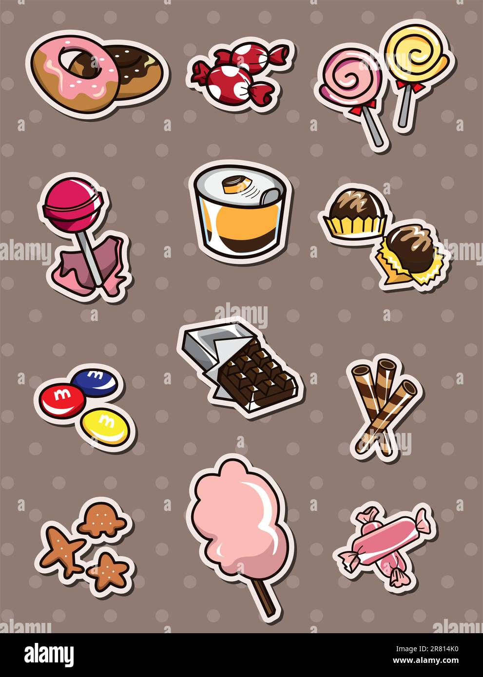 cartoon candy stickers Stock Vector Image & Art - Alamy