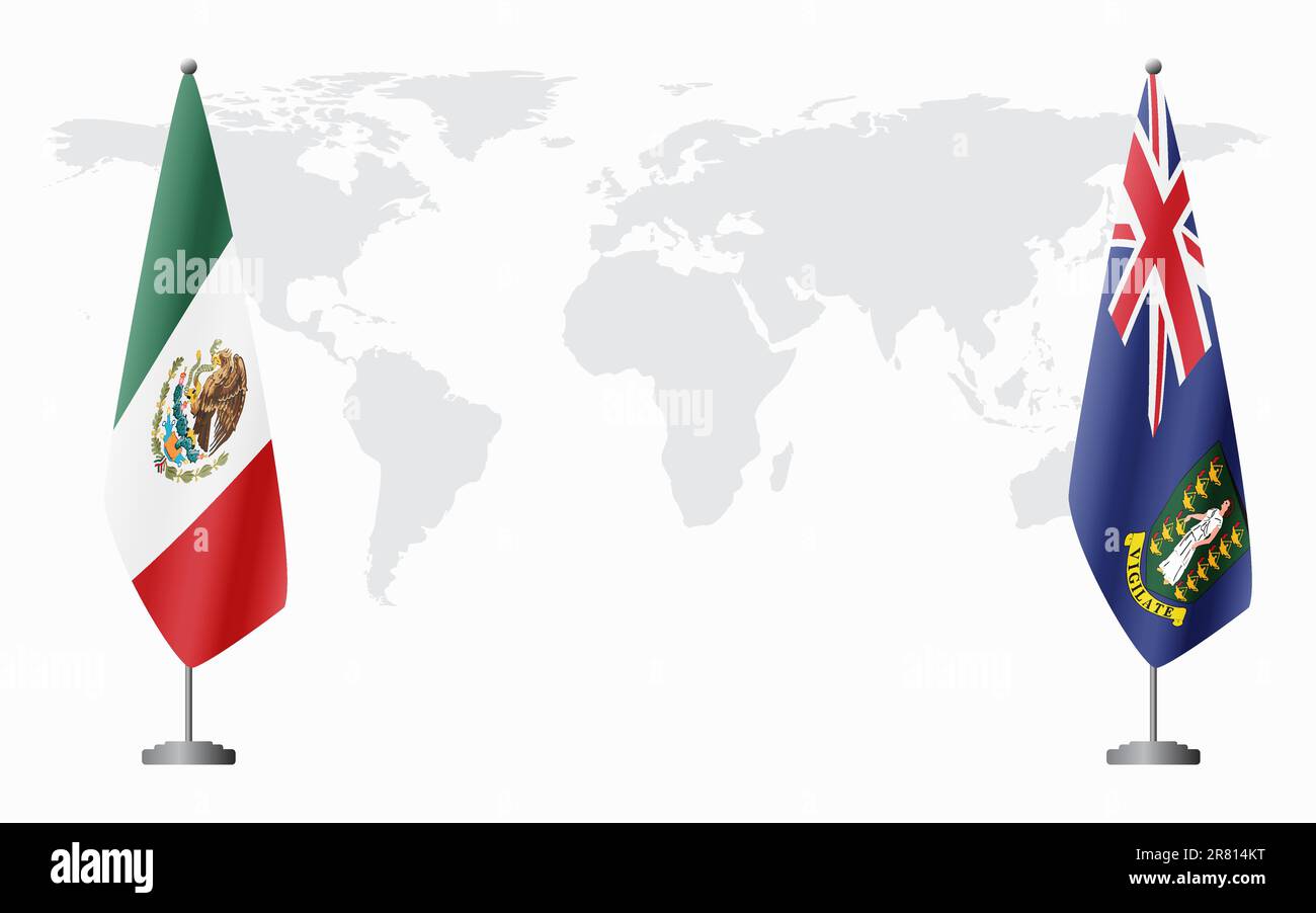 Mexico and British Virgin Islands flags for official meeting against ...