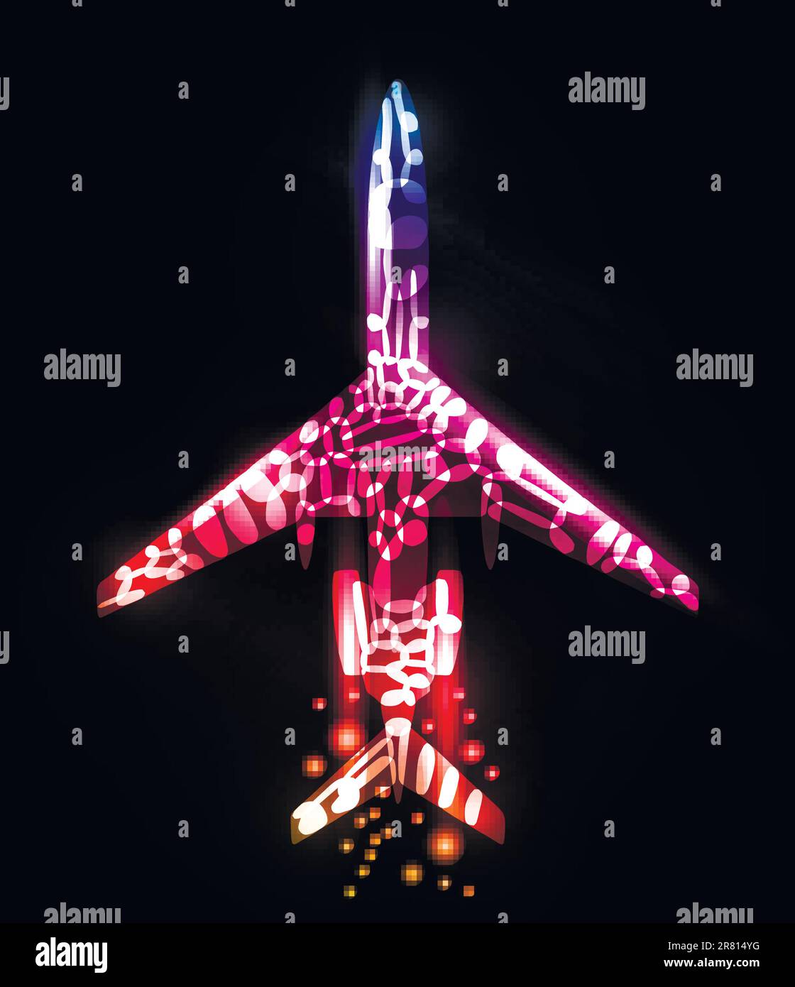 airplane, neon abstract background Stock Vector Image & Art - Alamy