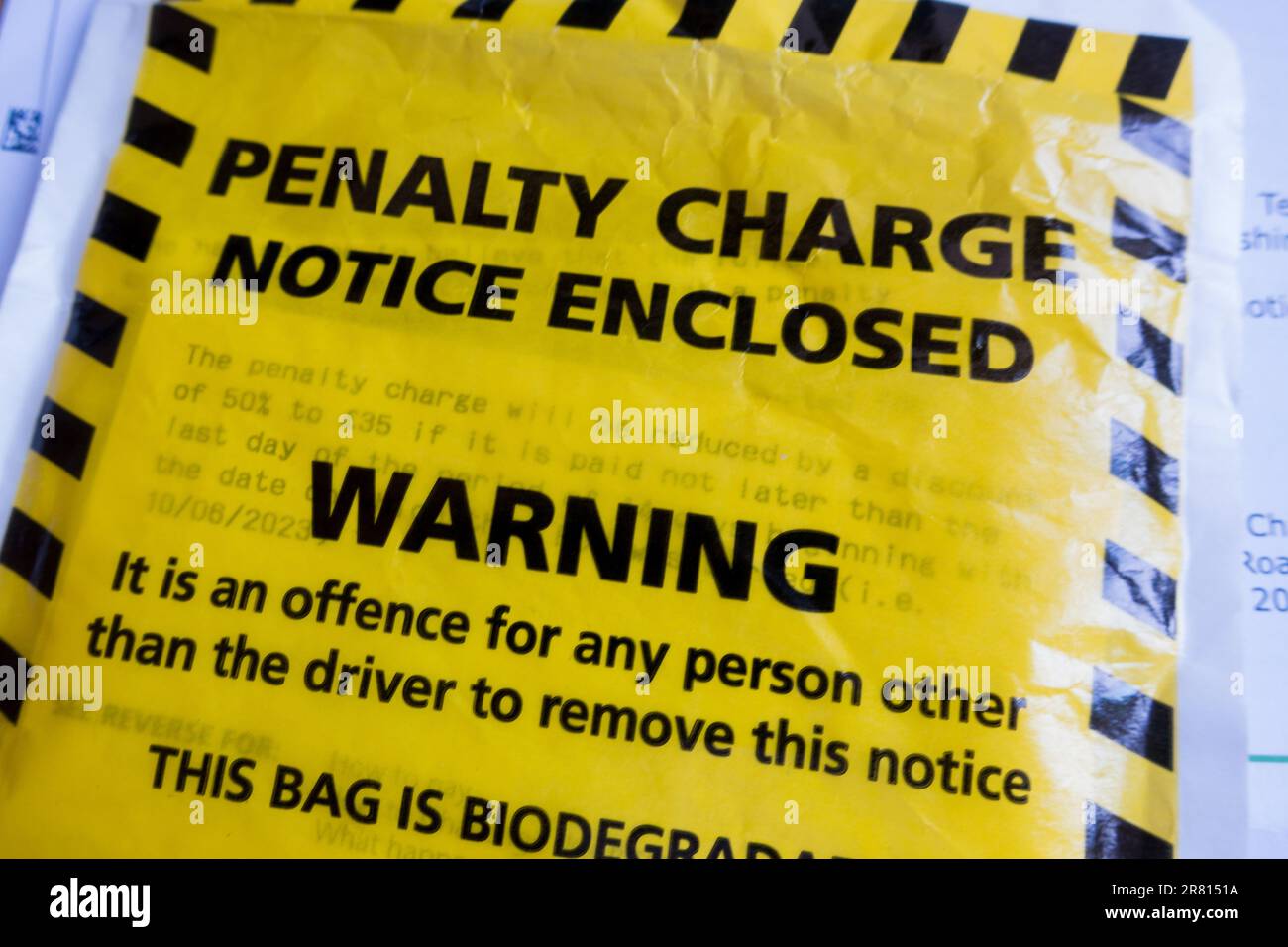 Penalty Charge Notice for parking contravention Stock Photo - Alamy