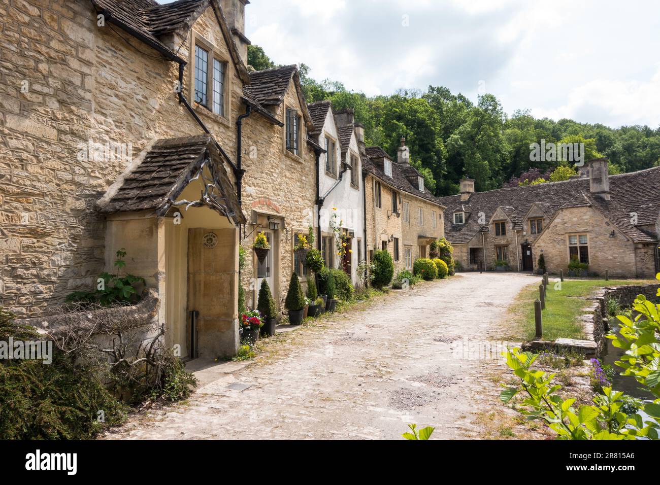 Water Lane the photogenic private road in Castle Combe Stock Photo - Alamy