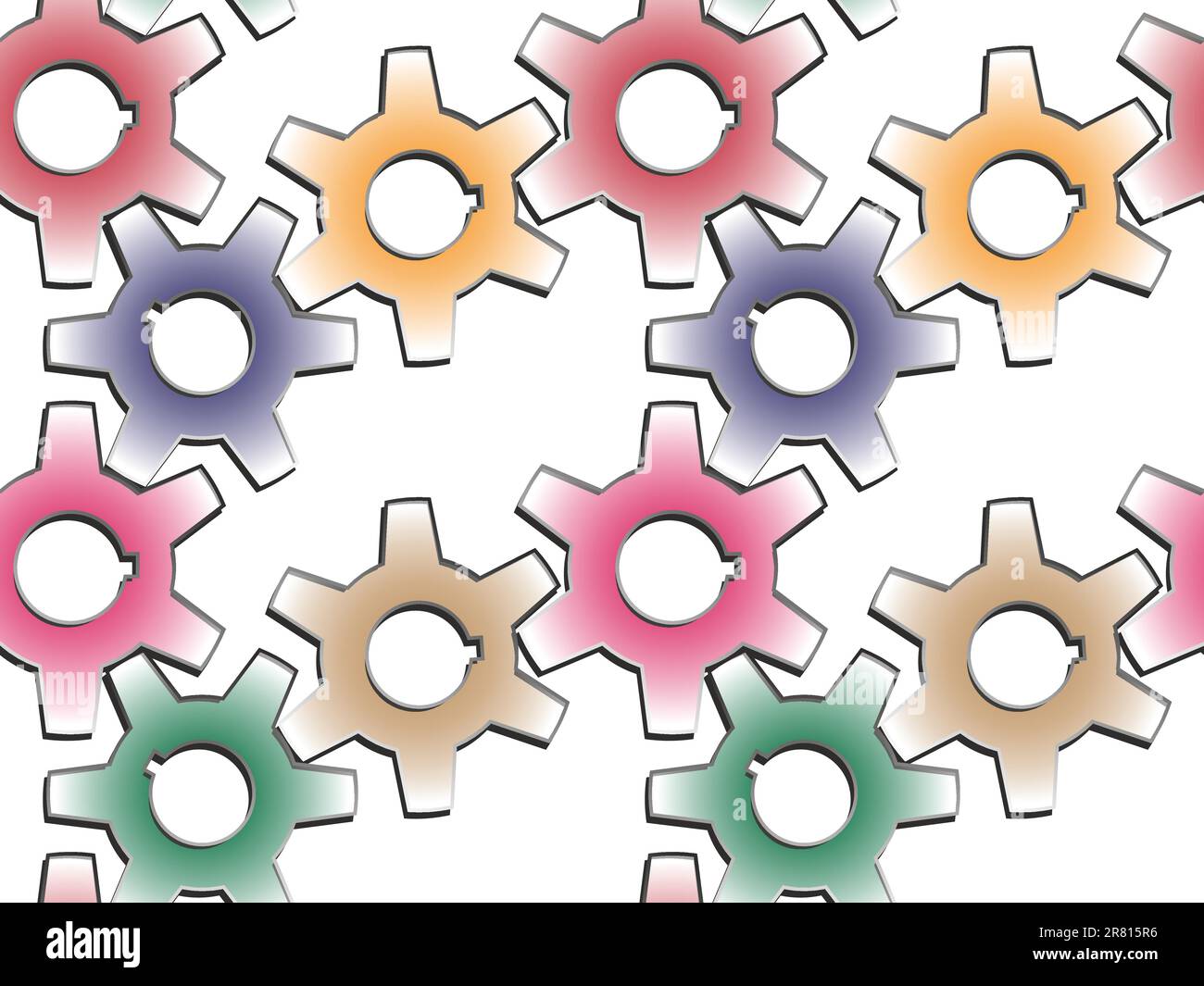gear wheels pattern, abstract seamless texture; vector art illustration ...