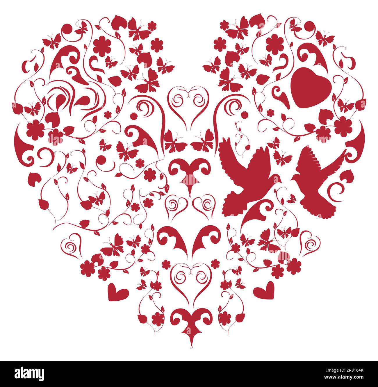 vector red vintage heart Stock Vector Image & Art - Alamy