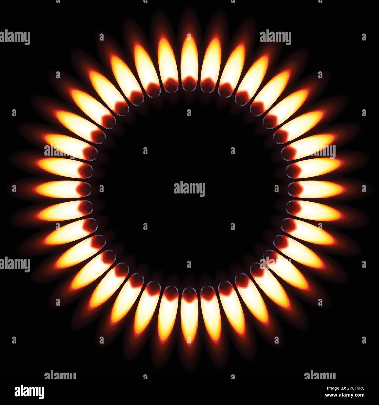 Red Gas Flame. Illustration on black background Stock Vector Image ...