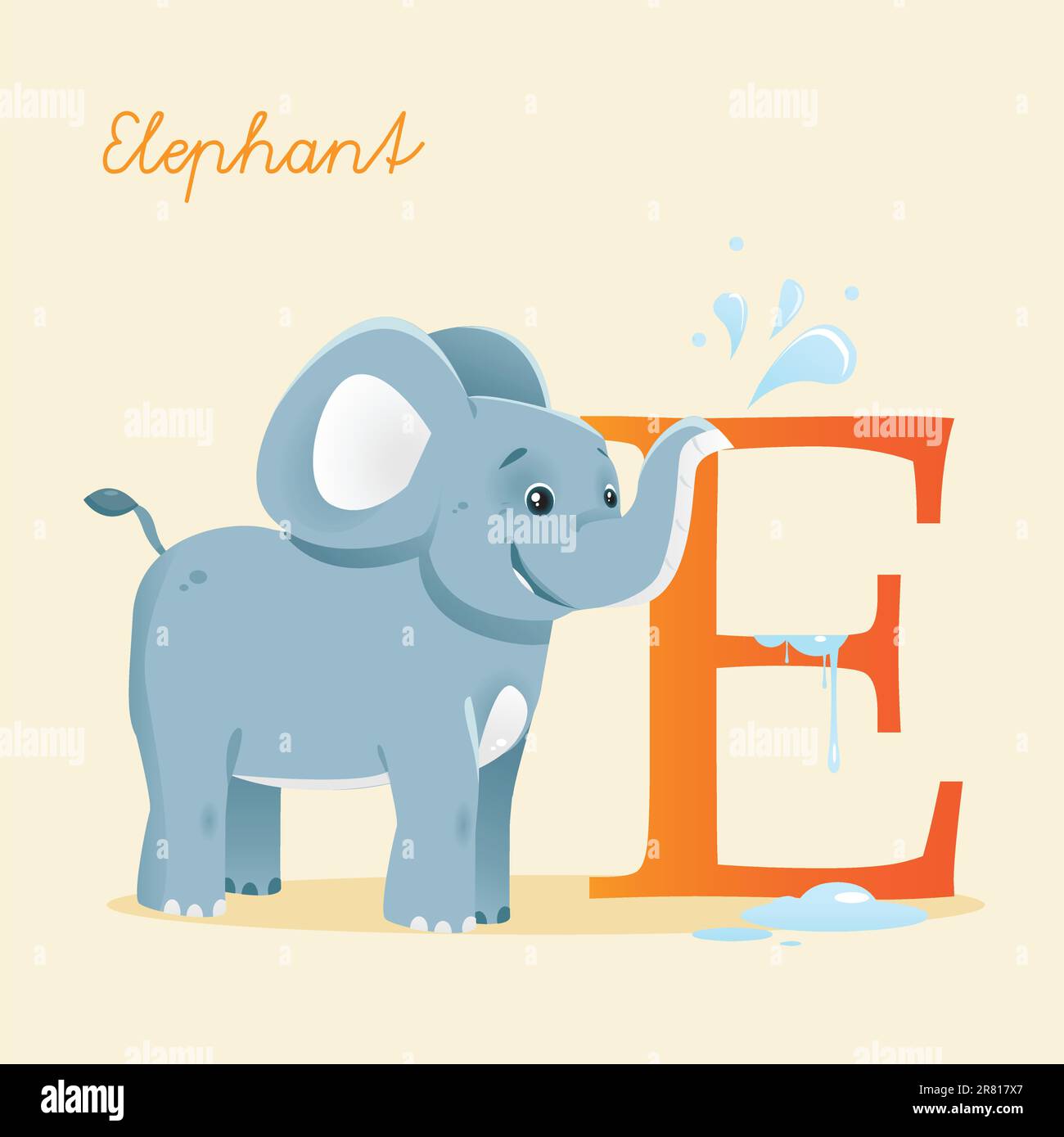 Animal alphabet with elephant, vector illustration Stock Vector Image ...