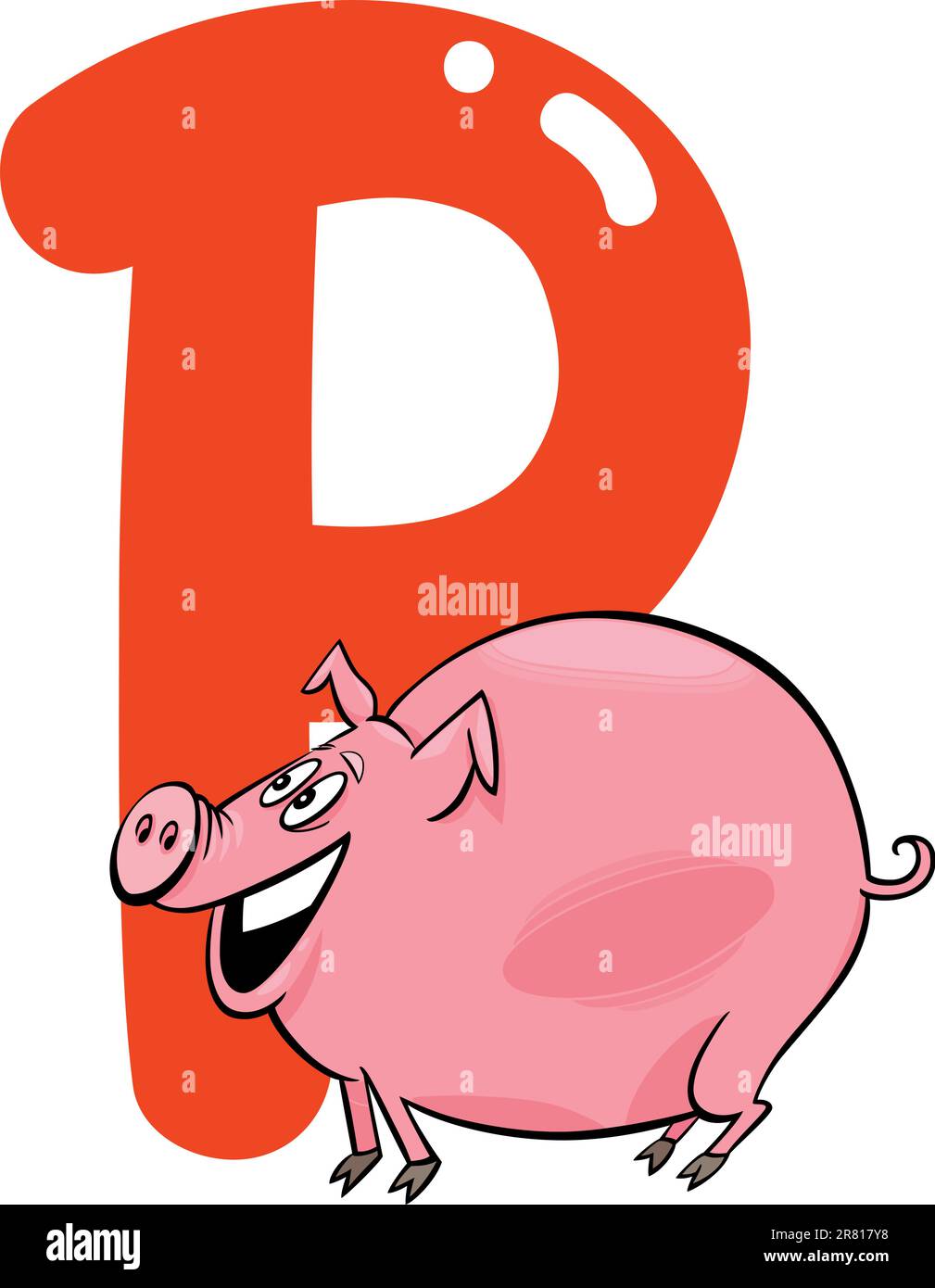 cartoon illustration of P letter for pig Stock Vector Image & Art - Alamy