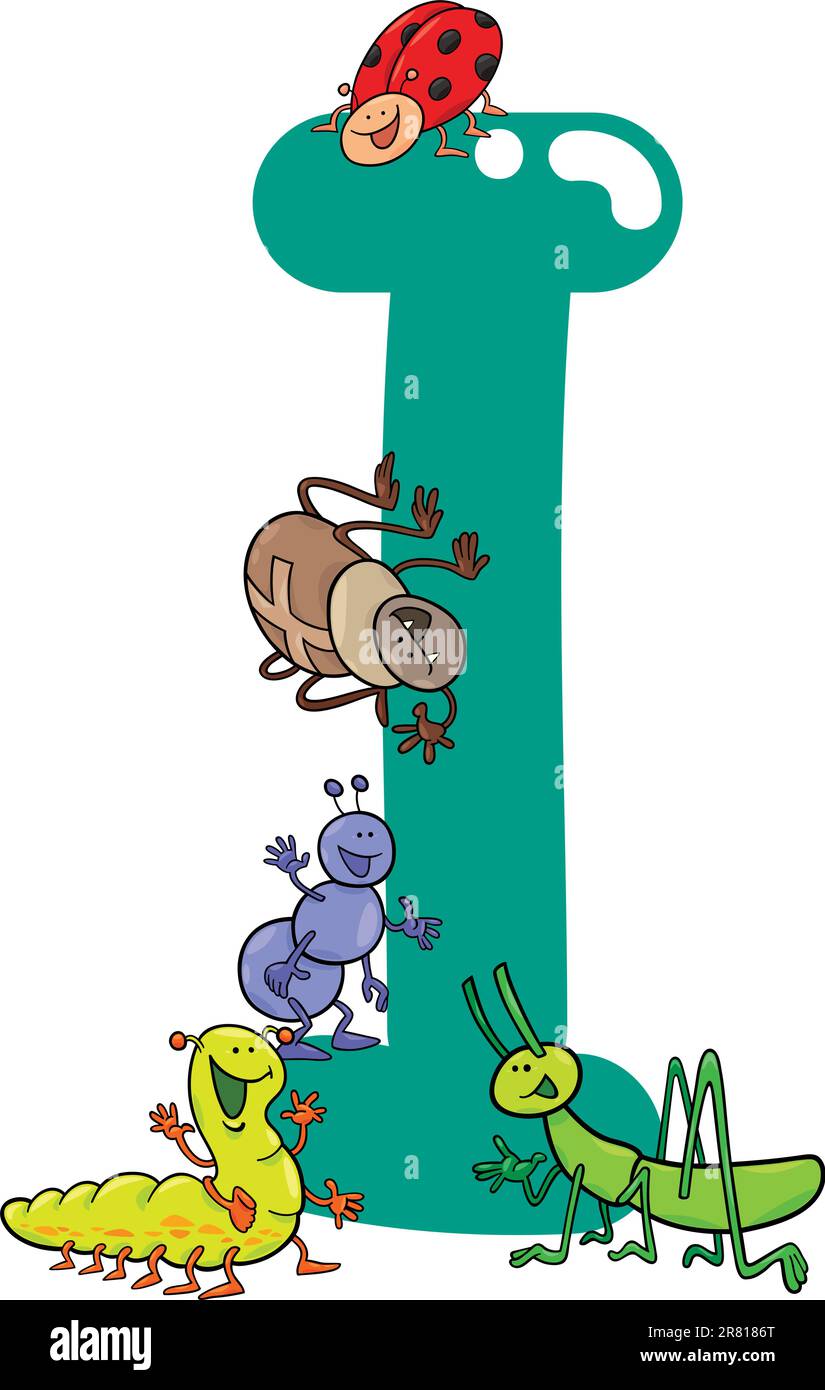 cartoon illustration of I letter for insects Stock Vector Image & Art ...