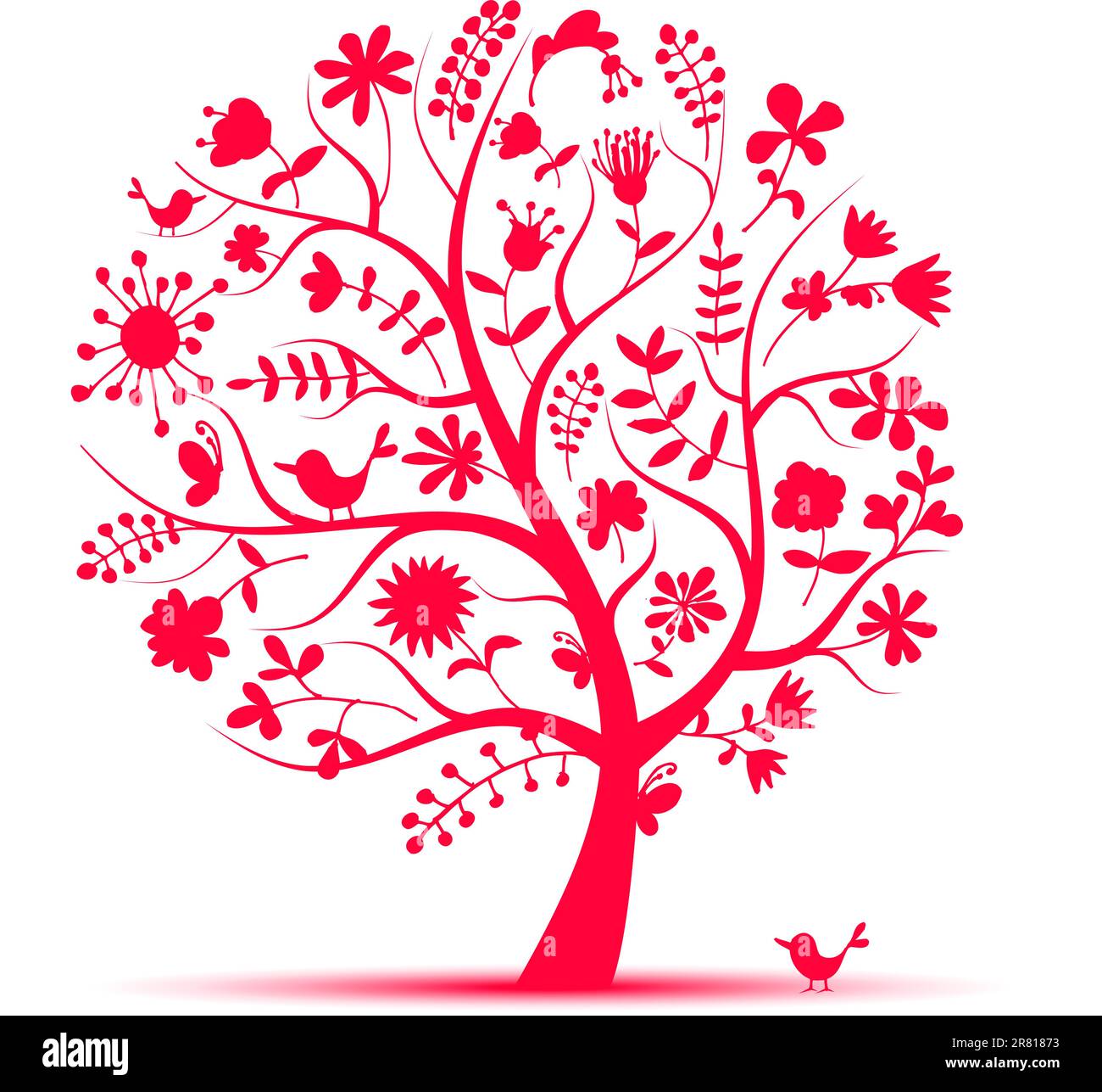 Art floral tree pink for your design Stock Vector Image & Art - Alamy
