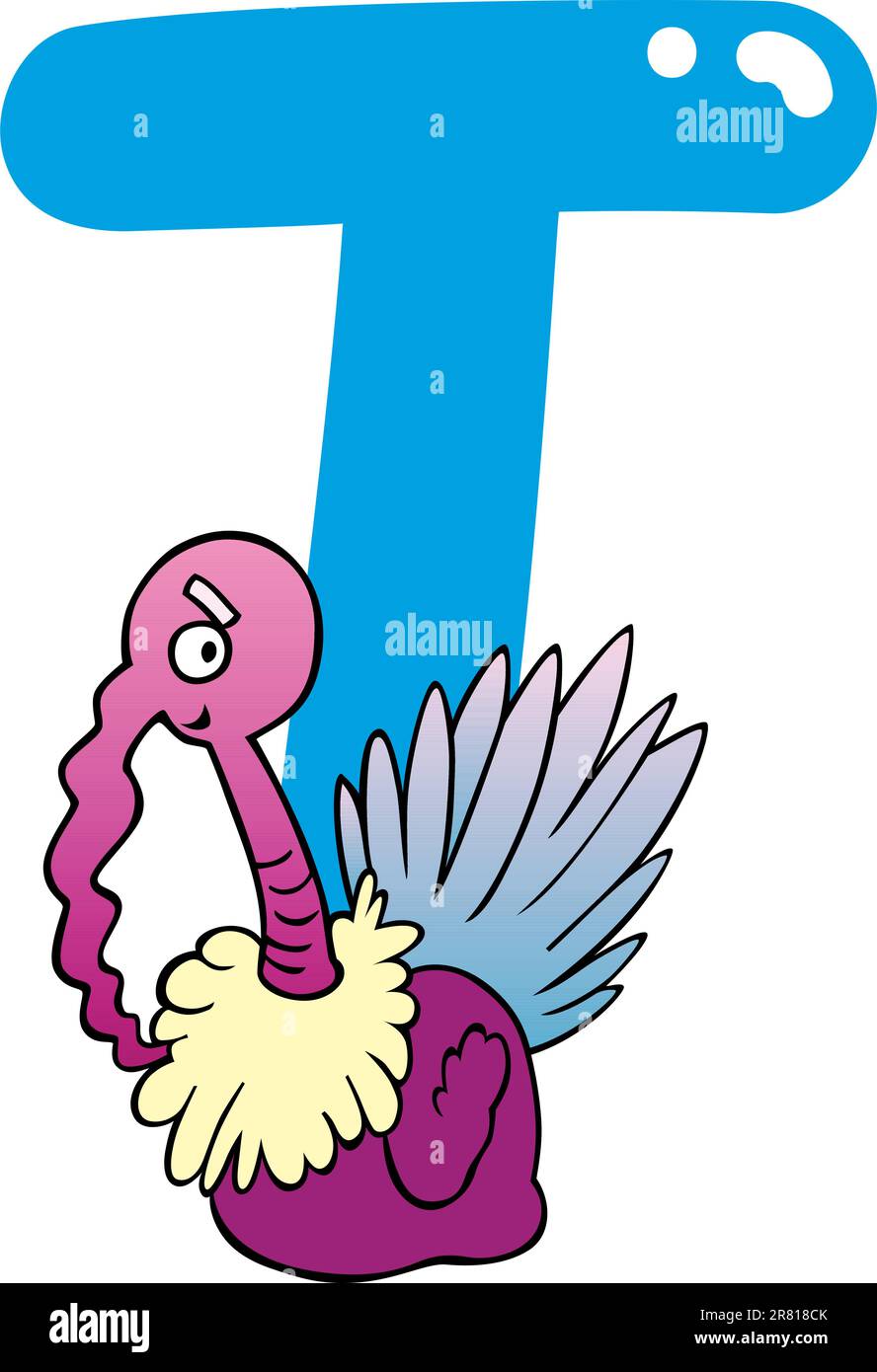 cartoon illustration of T letter for turkey Stock Vector Image & Art ...