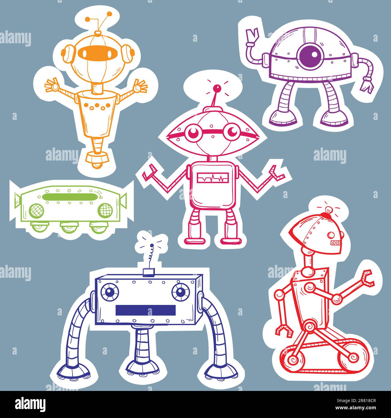 Robot stickers, vector illustration Stock Vector Image & Art - Alamy