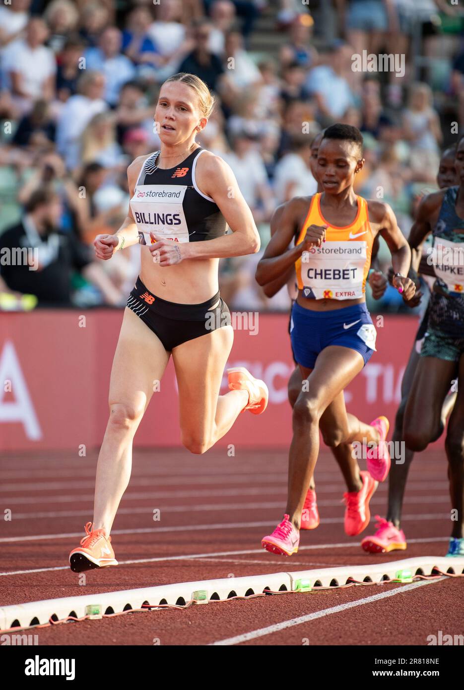 Sarah Billings of Australia competing in the 3000m at the Oslo Bislett ...