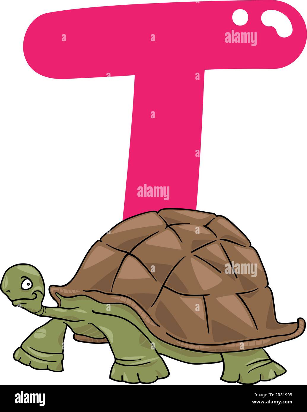 cartoon illustration of T letter for turtle Stock Vector Image & Art ...