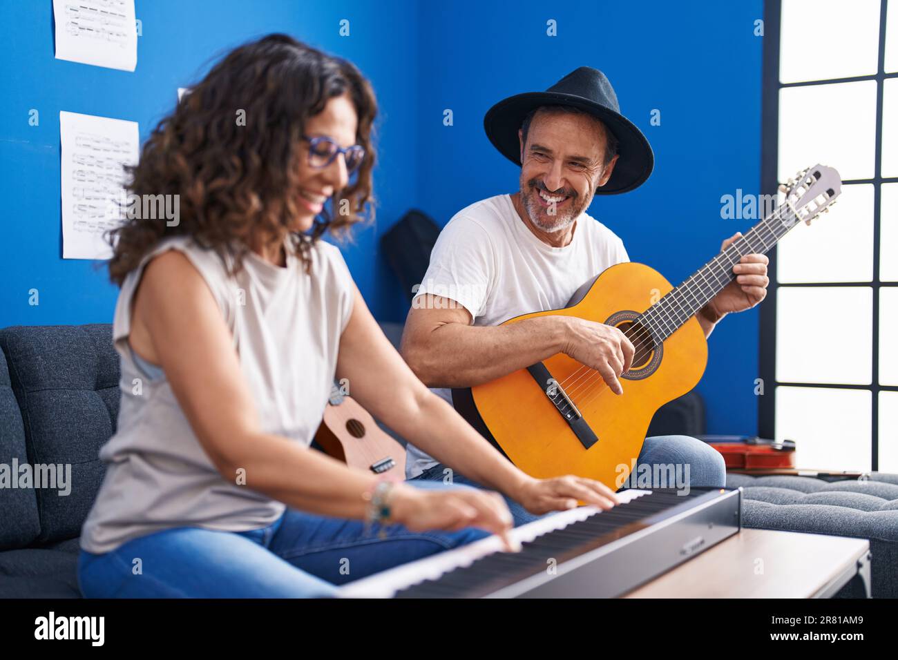 Classical guitar playing elderly man hi-res stock photography and ...