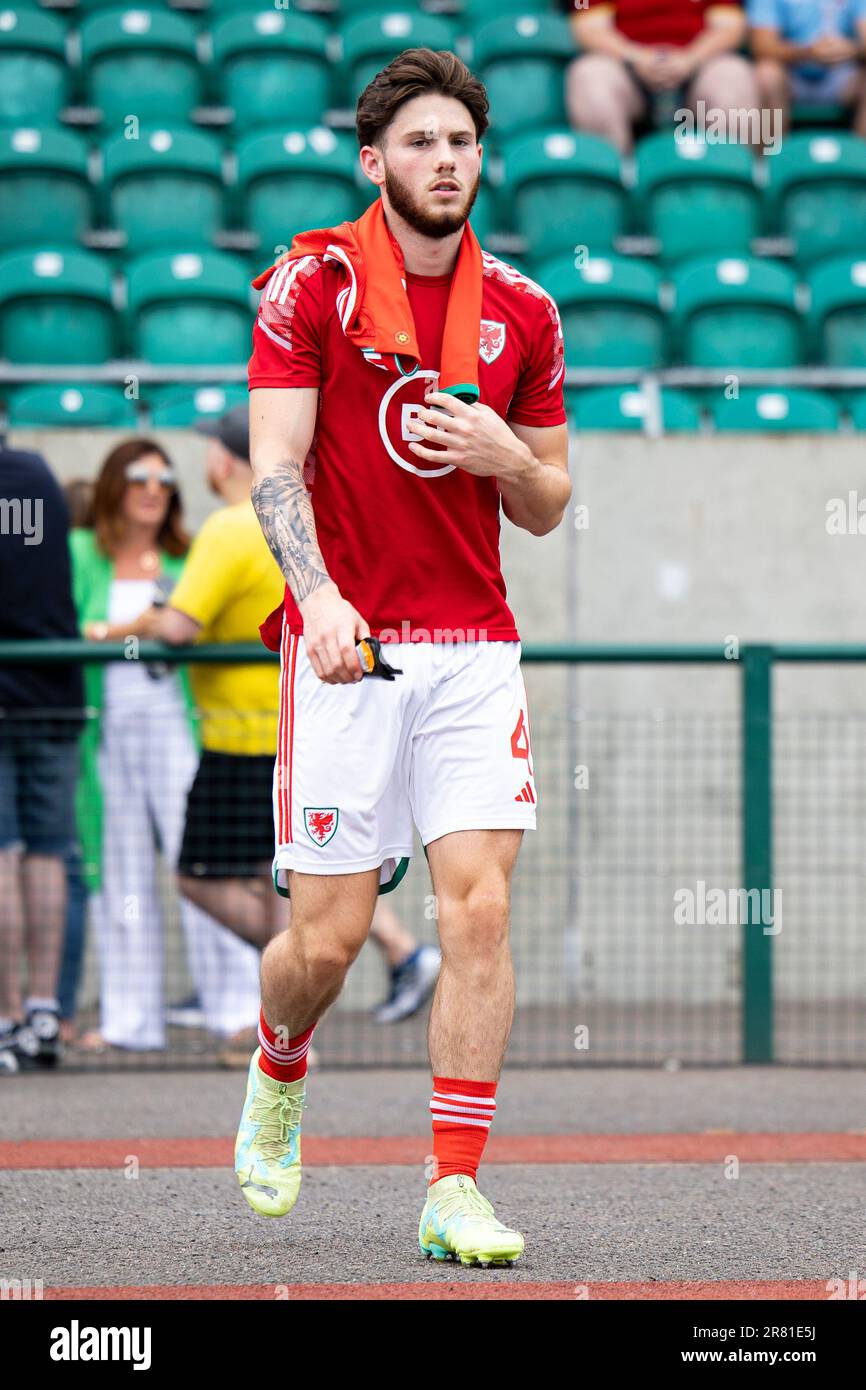 Cardiff, UK. 18th June, 2023. George Abbott of Wales ahead of kick off ...