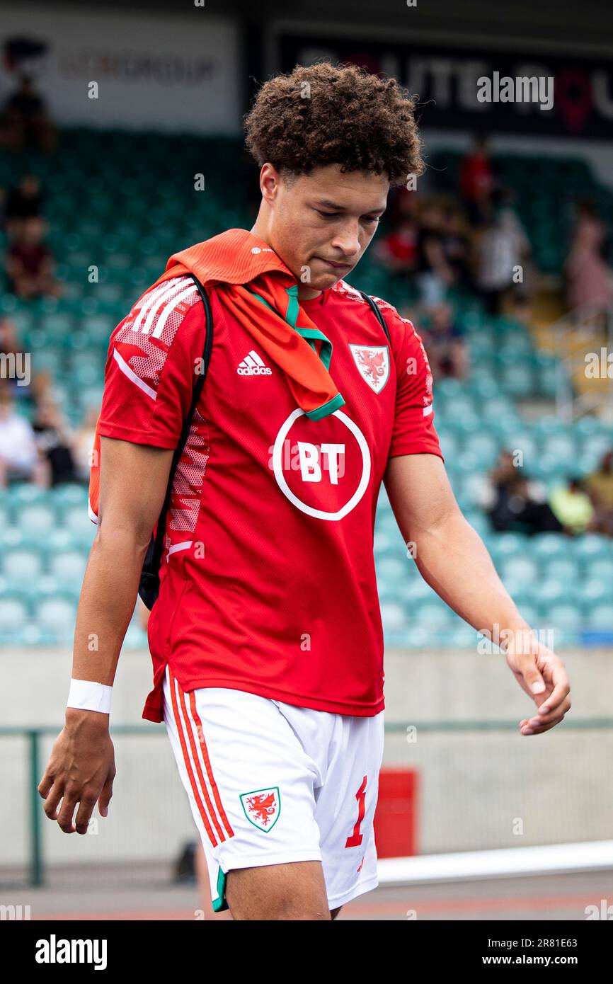 Cardiff, UK. 18th June, 2023. Cole Fleming of Wales ahead of kick off ...