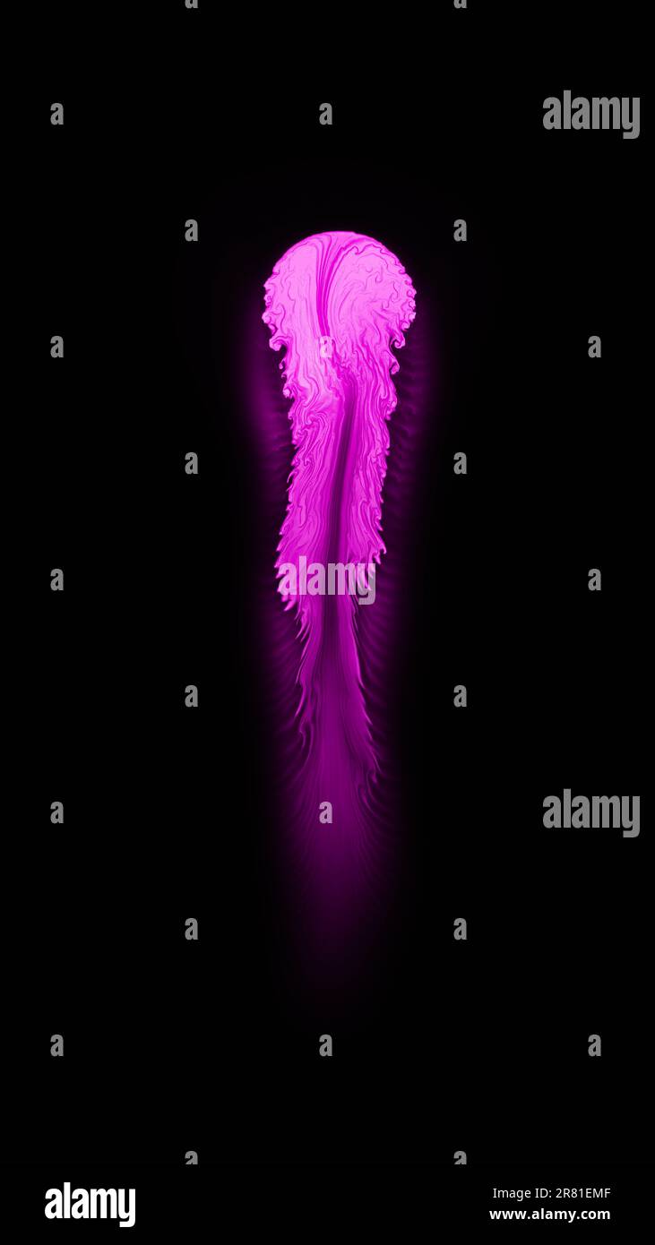 Simulation of fluid texture, liquid paint - pink liquid splash on black ...
