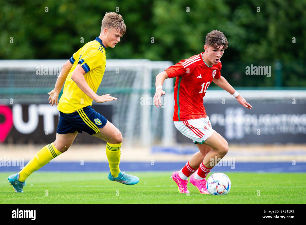 Cardiff, UK. 18th June, 2023. Lewis Koumas of Wales in action. Wales v ...