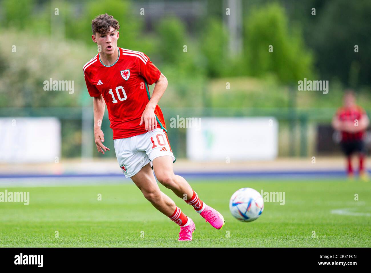 Cardiff, UK. 18th June, 2023. Lewis Koumas of Wales in action. Wales v ...