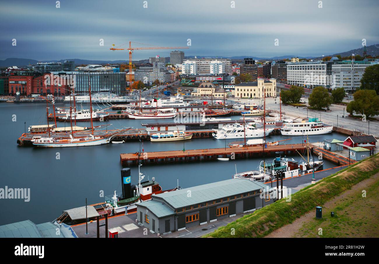 Oslo Harbour - Jernbanetorget station, Nobel Peace Center Stock Photo ...