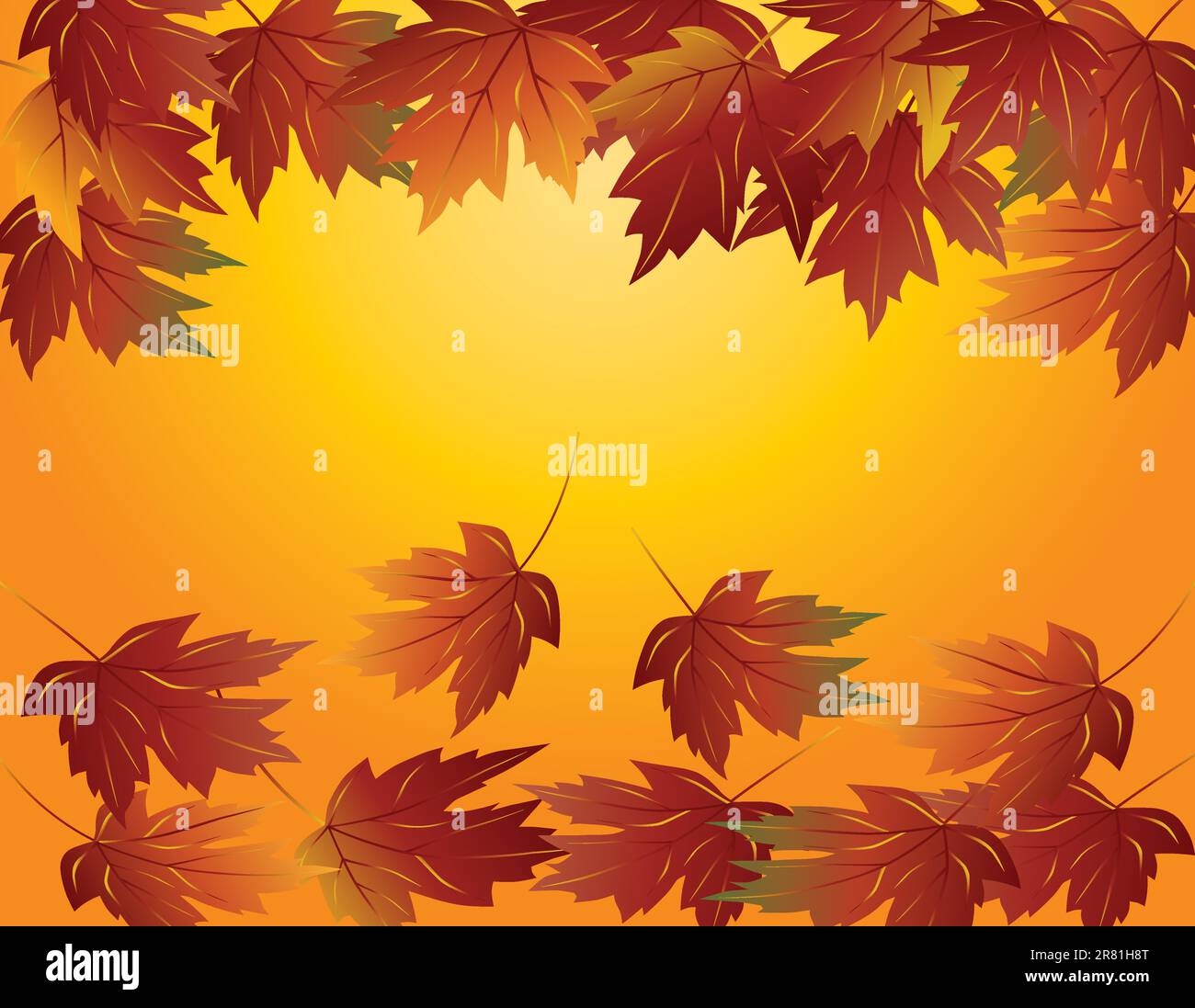 Maple Tree Leaves Falling in Autumn Season Illustration Stock Vector ...