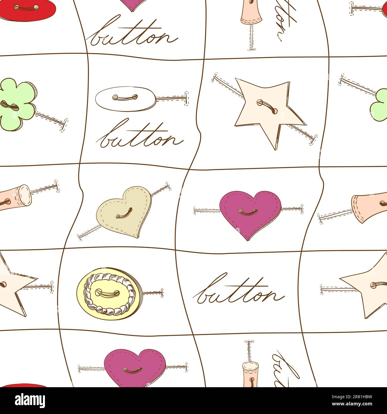 Seamless wallpaper with various sewing button Stock Vector Image & Art ...