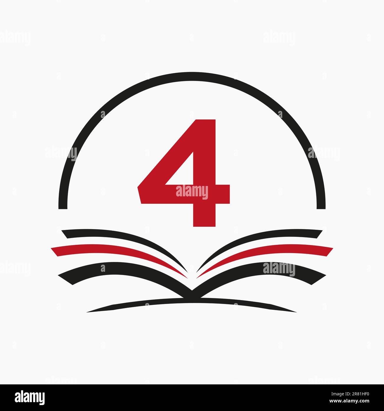 Letter 4 Education Logo Book Concept. Training Career Sign, University ...