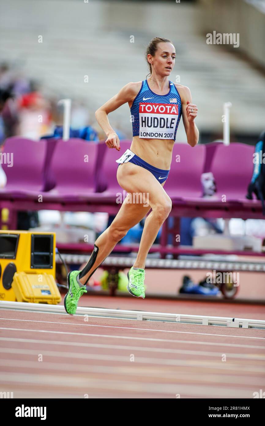 Molly Huddle participating in the 5000 meterl at the World Athletics Championships London 2017 ...