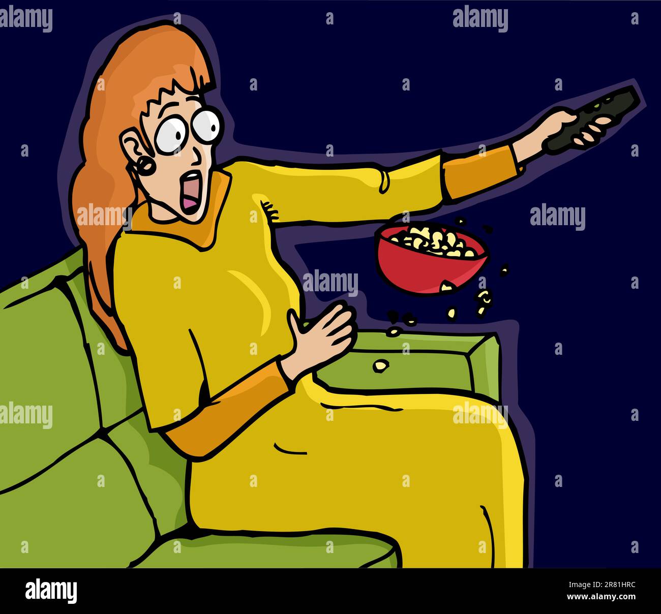Scared Wide Eyed Woman Stock Vector Images Alamy