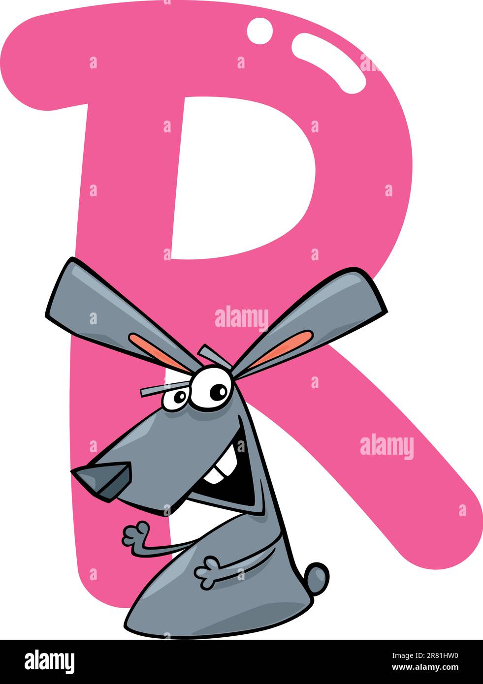 cartoon illustration of R letter for rabbit Stock Vector Image & Art ...