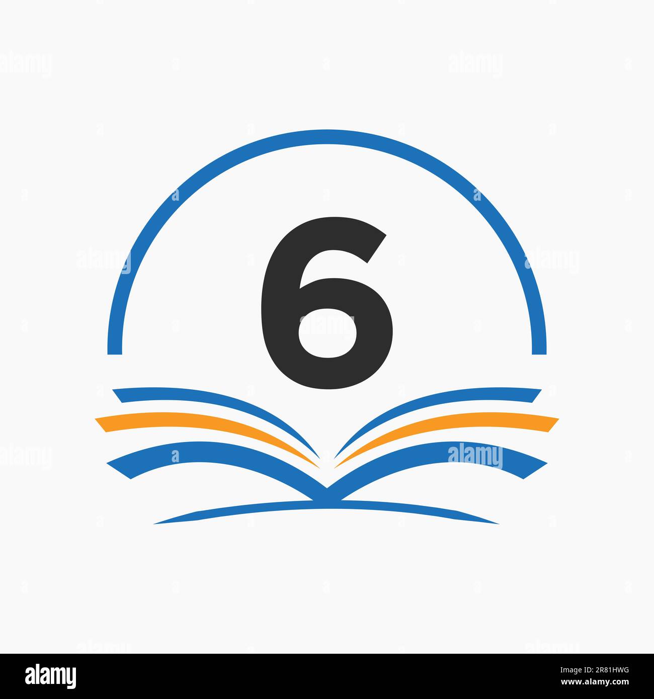 Letter 6 Education Logo Book Concept. Training Career Sign, University ...