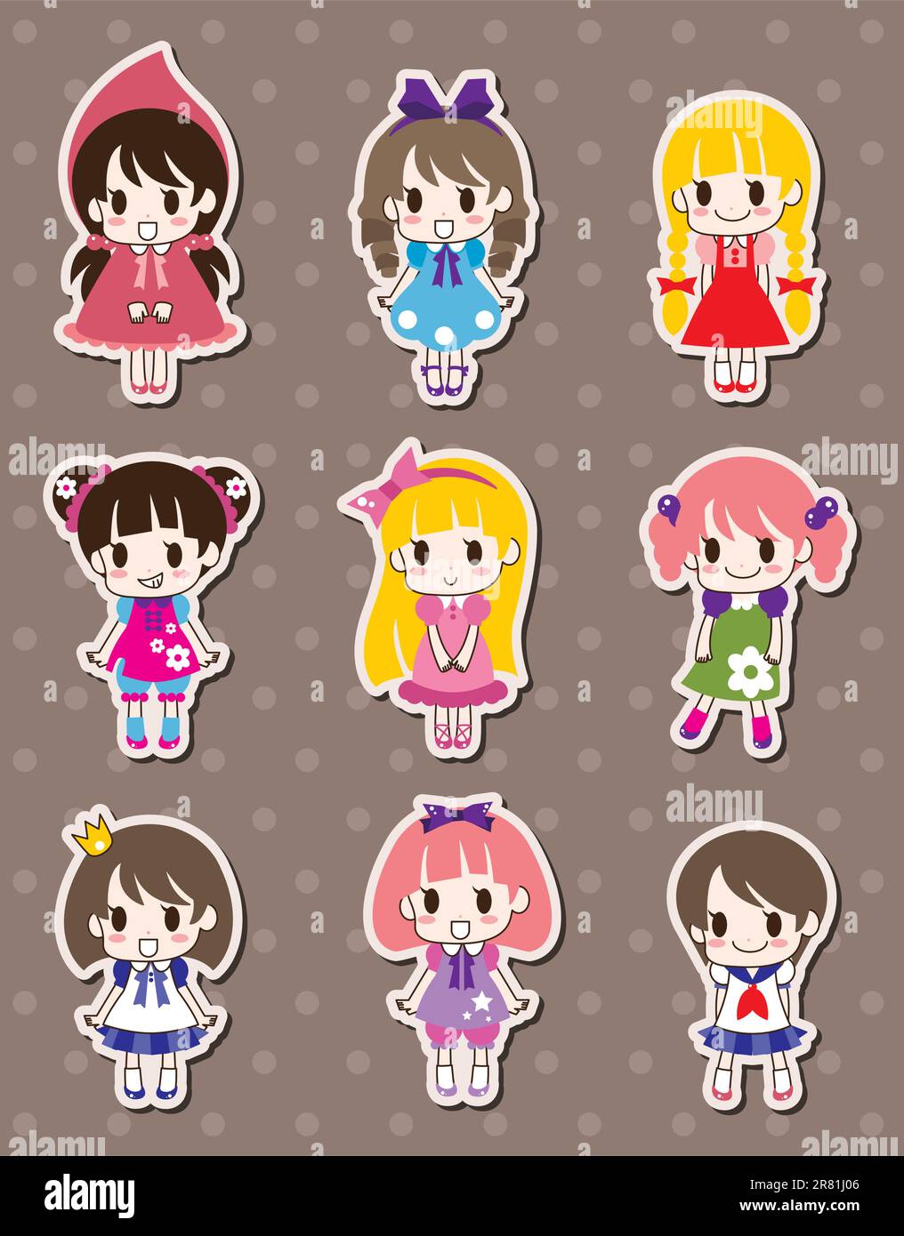 Girl stickers Stock Vector Images - Alamy