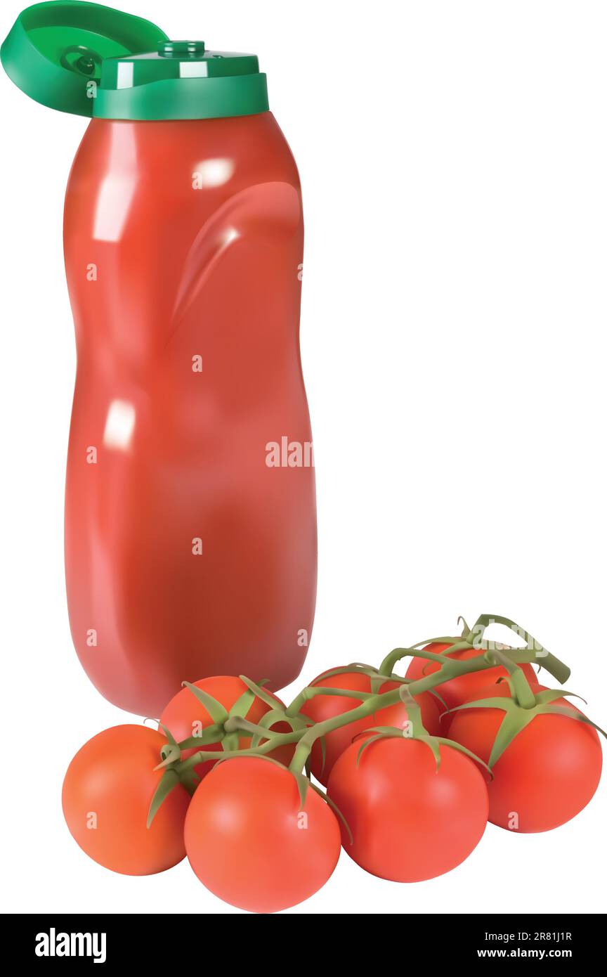 Tomato sauce bottle white background Stock Vector Images - Alamy