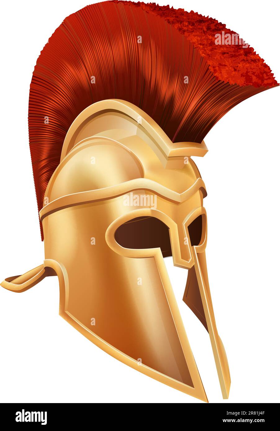 Illustration of a bronze Trojan Helmet, Spartan helmet, Roman helmet or ...