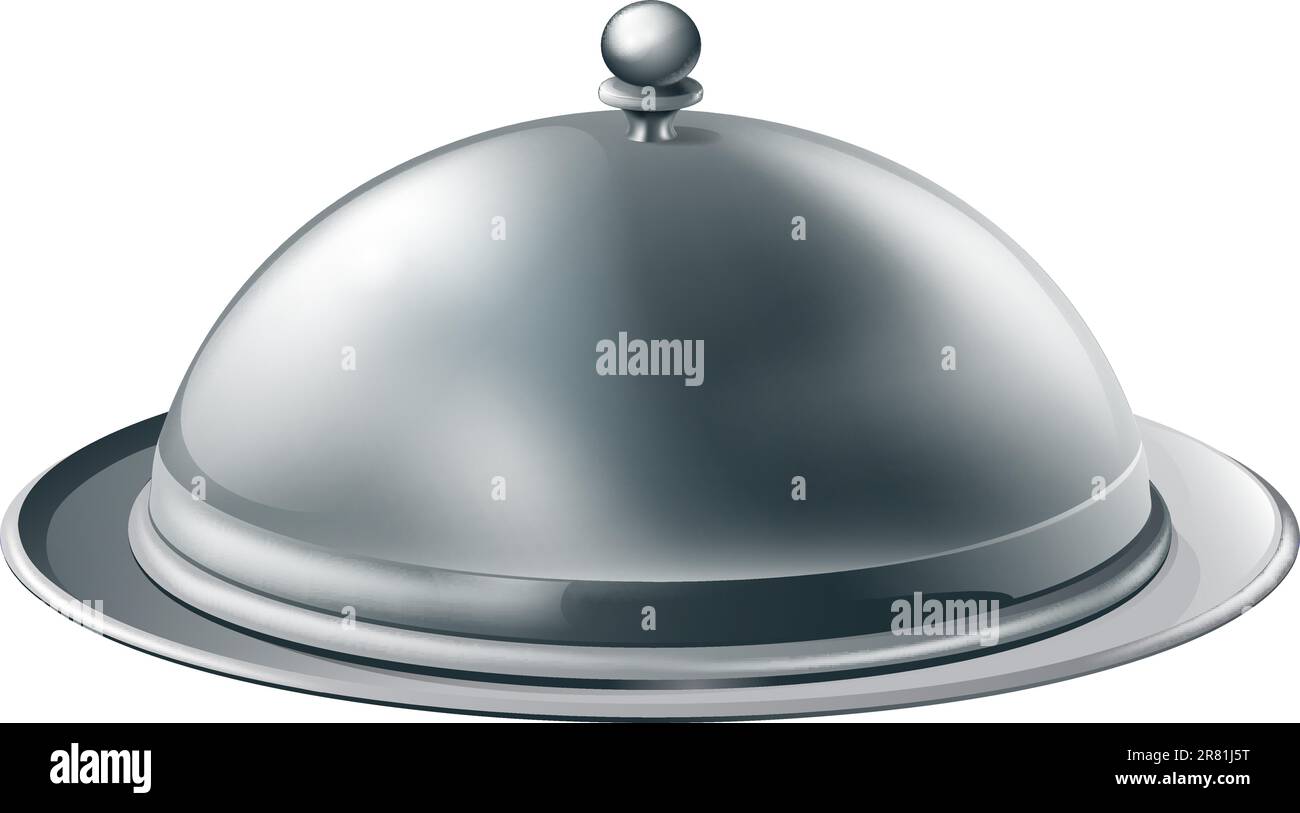 A fine dining silver cloche platter illustration such as those used in ...