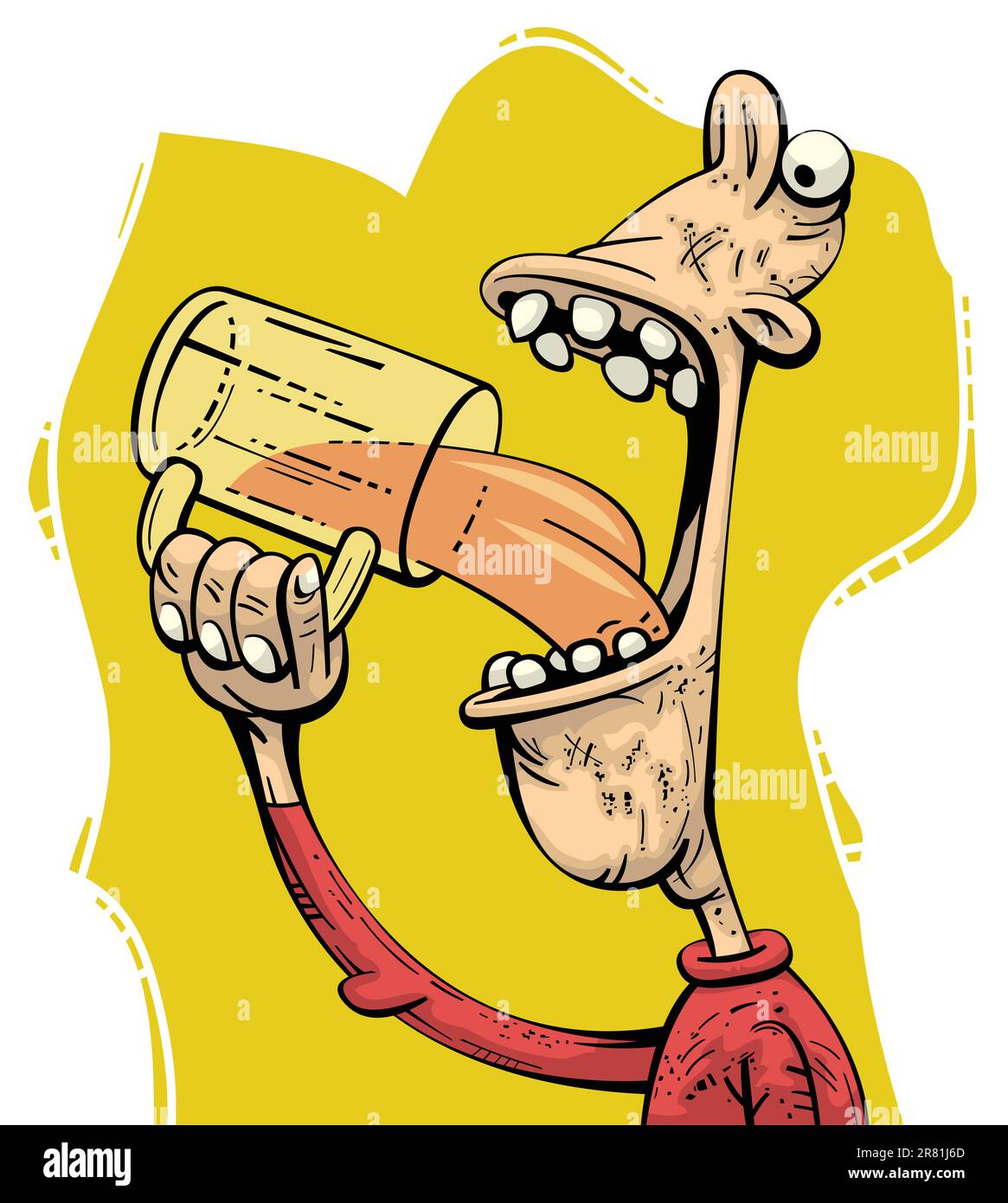 Man Drinking Beer Cartoon