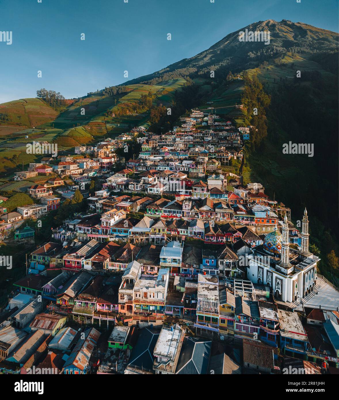Aerial View Nepal van Java. In The Countryside Of The Mountainside In Clear Condition Weather ...