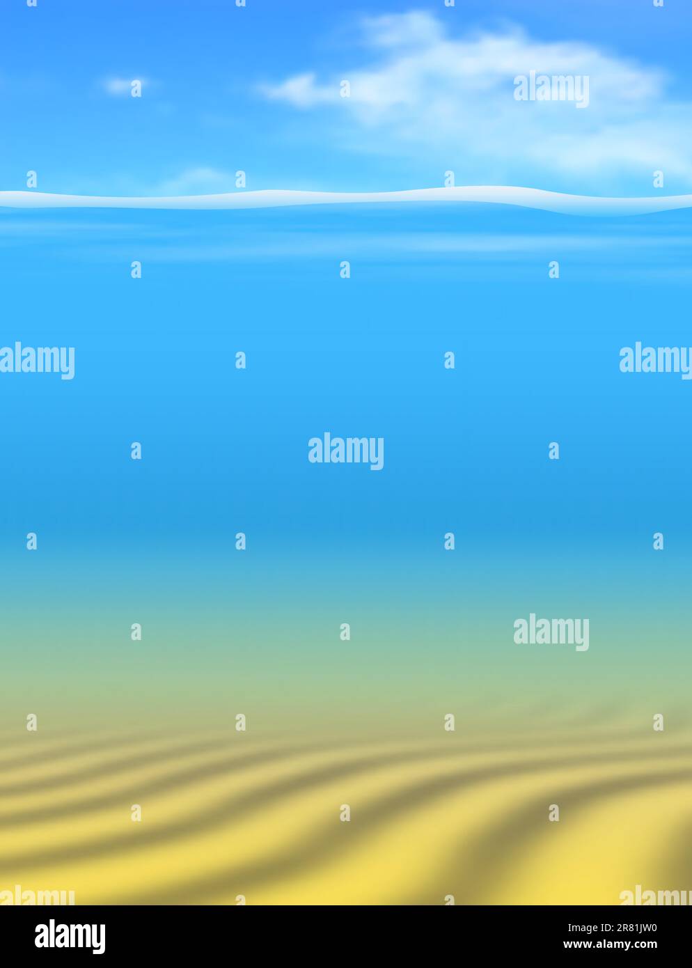 Editable vector underwater background made using gradient meshes with ...