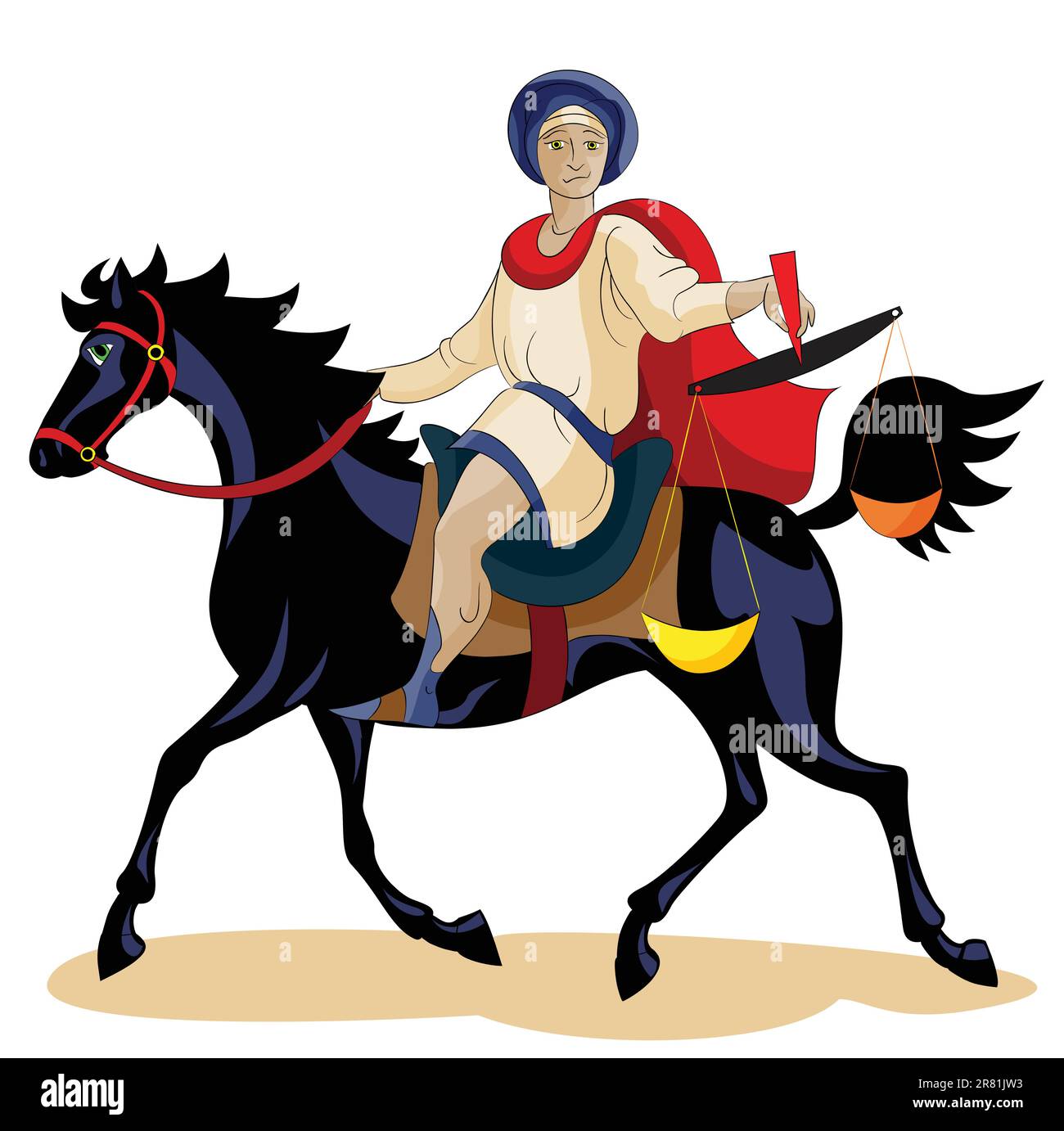 I beheld, and a black horse; and he that sat on him had a scales in his ...