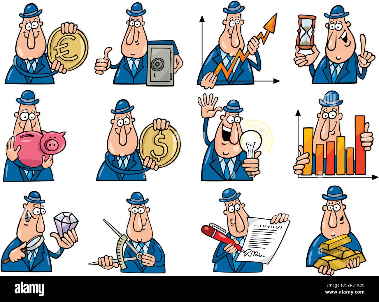 cartoon illustration of funny businessmen collection set Stock Vector ...