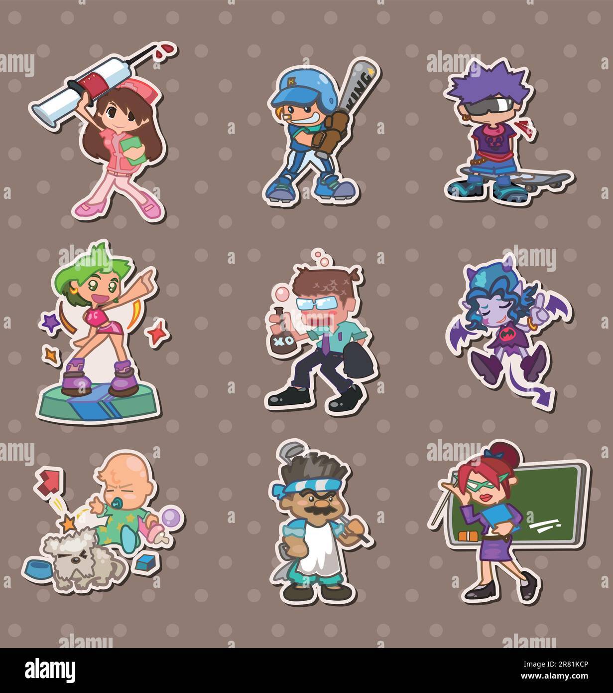 cartoon people stickers Stock Vector Image & Art - Alamy