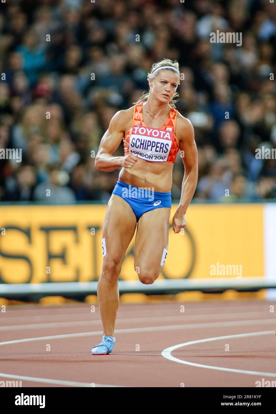 Dafne Schippers participating in the 200 meter at the World Athletics ...