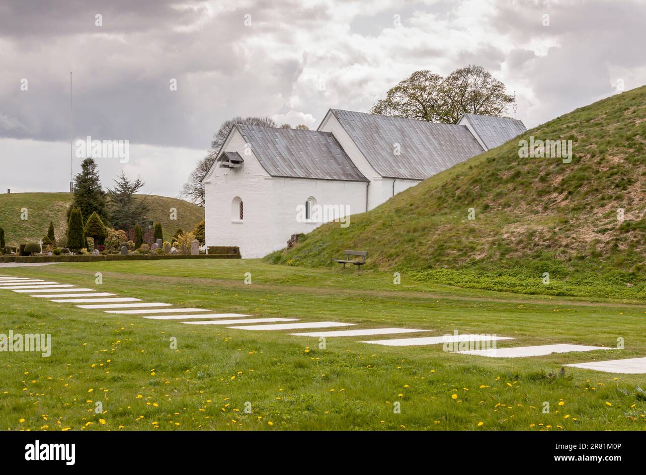 White church on the monument area UNESCO World Heritage place in ...