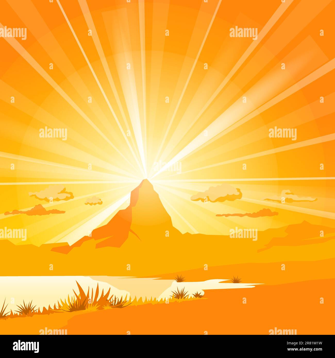 Evening landscape view bright Stock Vector Images - Alamy