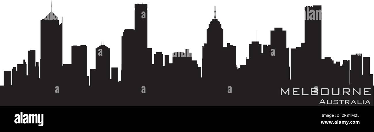 Melbourne, Australia skyline. Detailed vector silhouette Stock Vector ...