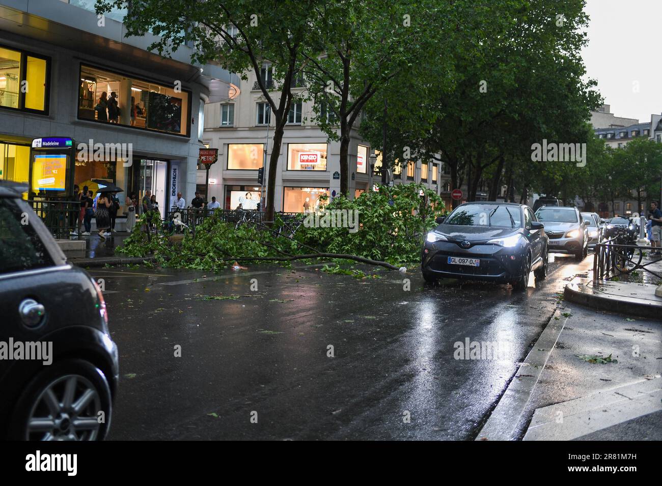 Paris, France. 18th June, 2023. Violent storms hit capital, in Paris ...