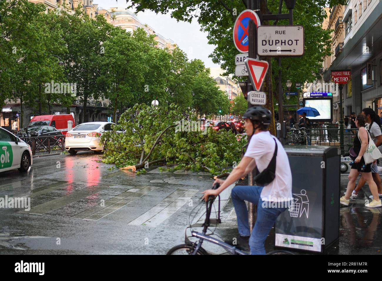 Paris, France. 18th June, 2023. Violent storms hit capital, in Paris ...