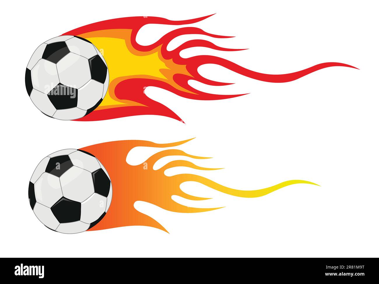 vector soccer ball with flames Stock Vector Image & Art - Alamy