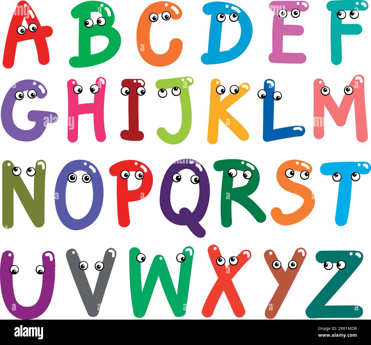 illustration of funny Capital Letters Alphabet for education Stock ...